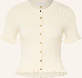 Sandro Sandro Strickjacke Mit R&uuml;schen weiss