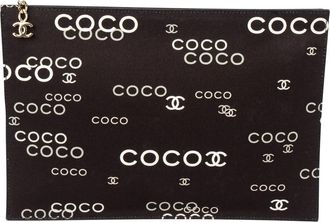 Chanel Crossbody Bags - Chanel Coco Mark Clutch - Gr. unisize - in Schwarz - f&uuml;r Damen