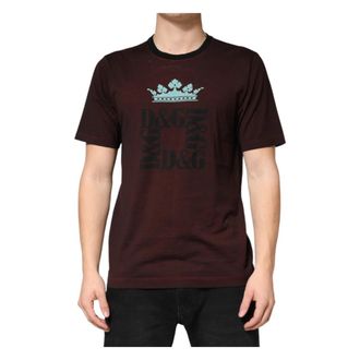 Dolce & Gabbana Crew Neck T-shirt - - Tops - Herren - Braun - M