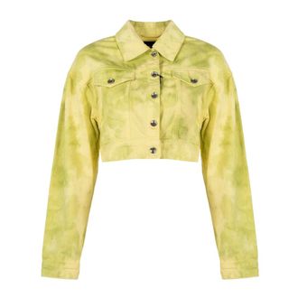 Patrizia Pepe Veste en jean courte - Femme - Vestes - Jaune - Taille: 42 FR