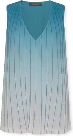 Elena Miro Femme, Tops, Bleu, Taille: 48 FR Haut pliss&eacute; &agrave; couleur d&eacute;grad&eacute;e
