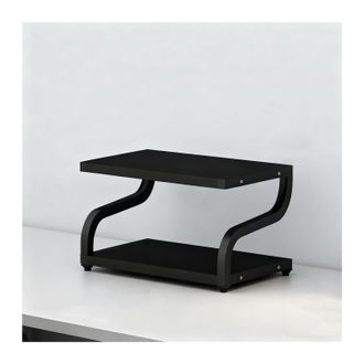 Generic Druckerständer, Mehrzweck-Schreibtisch-Organizer, Aufbewahrungsständer, Mikrowellenregal, Holzdruckertisch, kleine Räume, Home Office.(Schwarz)