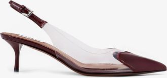 Alaia Le Coeur PVC and leather slingback d&eacute;collet&eacute; - ALAIA - gender_Woman