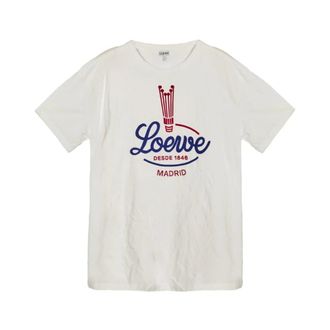 Loewe Femme, Tops, Blanc, Taille: 40 FR Madrid Cotton T-Shirt