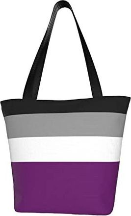 AOOEDM Sac fourre-tout Asexuality Pride Flag Sacs &agrave; provisions Petit sac de march&eacute; r&eacute;utilisable Sacs fourre-tout de plage Sacs de voyage