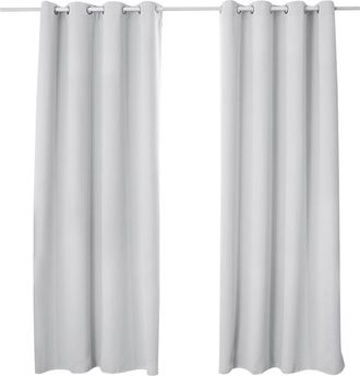 Woltu 2er Set Gardinen mit Ösen, Verdunklungsvorhang für Wohnzimmer Schlafzimmer, Blickdicht, gegen Kälte und Hitze, 250g/m² Dicke,135x225 cm, Weiß