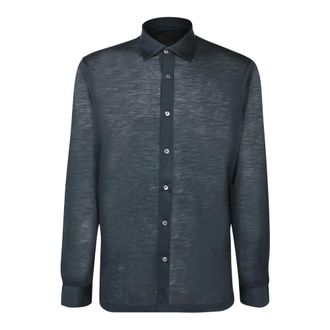 Dell'Oglio Homme, Chemises, Vert, Taille: L Camlsp Jwool 690