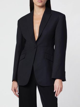 Anine Bing Blazer droit en m&eacute;lange de laine avec &eacute;paules rembourr&eacute;es