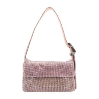 Benedetta Bruzziches Femme, Sacs, Rose, Taille: ONE Size Sac &agrave; bandouli&egrave;re en maille m&eacute;tallique de cristal