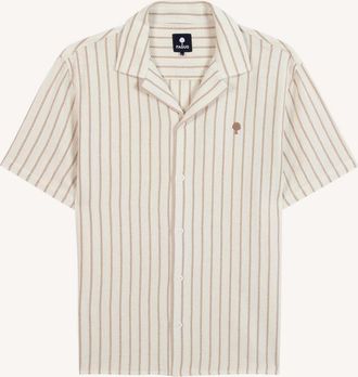 Faguo Chemise manches courtes écrue et beige