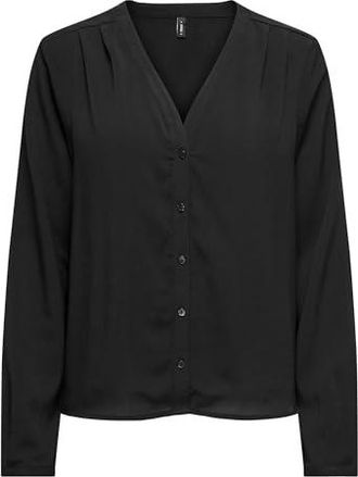 Only Onlnova Life Elite L/S Malou Top Solid Blouse, Noir, XS Femme