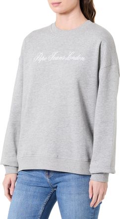 Pepe Jeans London Damen W Basic Crew Sweatshirt, Grau (meliertes Grau), XL