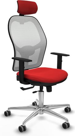 Piqueras y Crespo Ergonomischer Stuhl mit 1D-Armen, h&ouml;henverstellbare Lendenwirbelst&uuml;tze und h&ouml;henverstellbares Kopfteil und Neigungsverstellung, ausgestattet mit Syncr