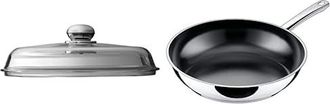 Silit Talis Bratpfanne Induktion 28 cm, Edelstahl beschichtet, Keramikbeschichtung, backofenfest & Pfannen- Topfdeckel 28 cm, Glasdeckel mit Metallknauf, De