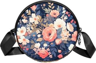 Generic Sac &agrave; bandouli&egrave;re rond pour femme, petit sac &agrave; bandouli&egrave;re avec fermeture &eacute;clair, bretelles r&eacute;glables, style d&eacute;contract&eacute;, pour femmes et filles