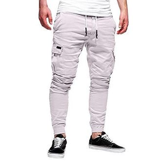 Generic Pantalon cargo pour homme, pantalon de travail, taille élastique, pantalon de combat de couleur unie, pantalon de combat coupe ajustée, pantalon décon