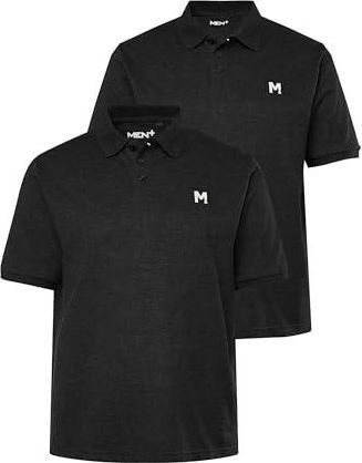 Men Plus Hommes Grandes Tailles L-8XL Lot de 2 Polos Men+ en Maille piqu&eacute;e, Manches Courtes, Collection Basic - Jusquau 8 XL Noir 5XL 836258100-5XL