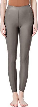 JOPHY & CO. Pantacollant Leggings Femme Simili Cuir Biélastique avec Coutures Thermosoudées (cod.9806) (Gris, XL)