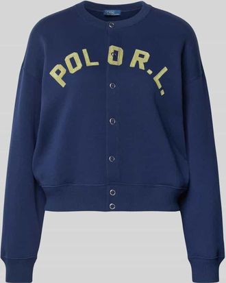 Polo Ralph Lauren Sweatjacke mit Label-Print und Knopfleiste