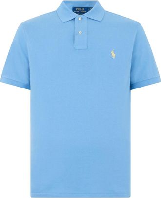 Polo Ralph Lauren Homme, Tops, Bleu, Taille: L Cotton Polo with Logo