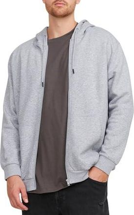 Jack & Jones Jjebradley Sweat &Agrave; Capuche Zipp&eacute; Noos Pls Homme Veste Sweat-Shirt, Gris Clair, 5XL Grande taille