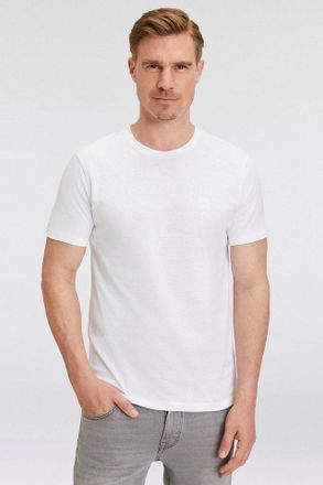 HUGO BOSS T-Shirt Tales Regular Fit 100% Baumwolle BOSS Logo Patch Rundhals