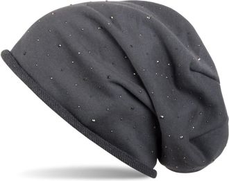 styleBREAKER M&uuml;tze Beanie mit Strass Nieten