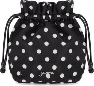 Ganni Femme, Sacs, Noir, Taille: ONE Size Printed Bou Bucket Pouch with Dots
