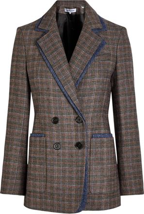 Veronica Beard Hedi plaid double-breasted blazer - Braun