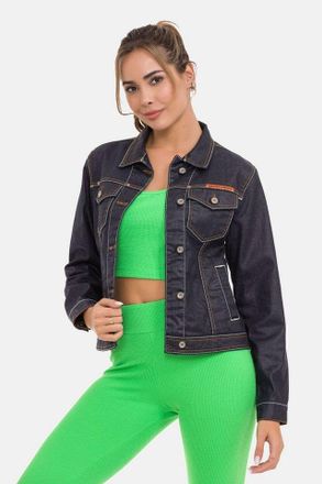 Cipo & Baxx Jeansjacke Jeansjacke mit stylischen auff&auml;lligen Elementen, WJ207