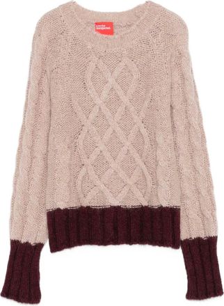 Merci pull en maille torsadée - Rose