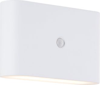 Lightbox LED-Außenwandleuchte, weiß | 9,5 x 16 x 6 cm | mit Up-Downlight, Magnetbefestigung, USB-Ladefunktion, Bewegungsmelder | kabellos, Akkubetrieben | 3000