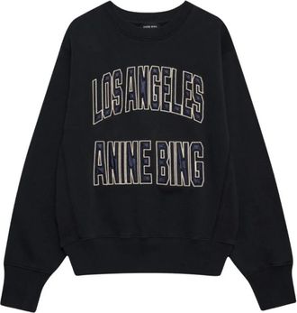 Anine Bing Femme, Sweatshirts et sweats &agrave; capuche, Noir, Taille: 40 FR Harry Shrunken SweaT-shirt