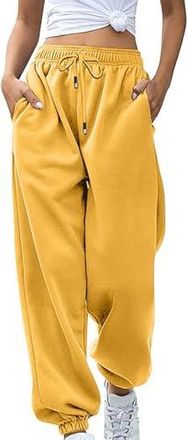 Generico Pantalon de sport pour femme Curvy Pantalon de jogging pour femme avec cordon de serrage large, pantalon doux et confortable, pantalon de surv&ecirc;tement 