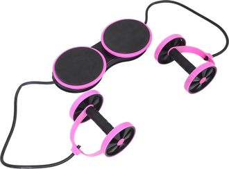 IFUNDOM Multifunktionales Ab Roller Wheel mit Verstellbarem Abnehmbarem Zugseil für Bauch Arm Beintraining Widerstandsseil Fitnessgerät für Zuhause Büro und O