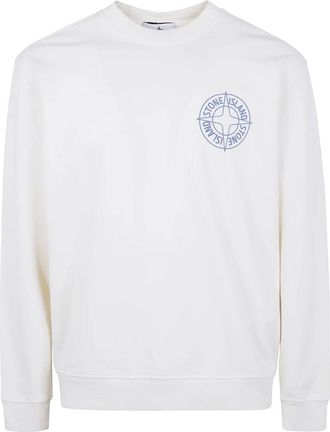Stone Island Homme, Sweatshirts et sweats &agrave; capuche, Blanc, Taille: XL SweaT-shirt Ras du Cou