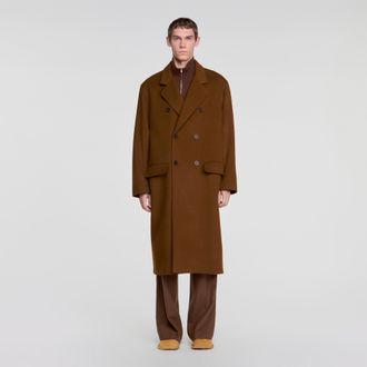 Sandro Manteau laine et cachemire crois&eacute;