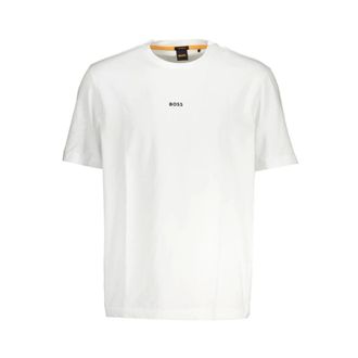 HUGO BOSS Homme, Tops, Blanc, Taille: XL T-shirt Blanc en Coton avec Logo