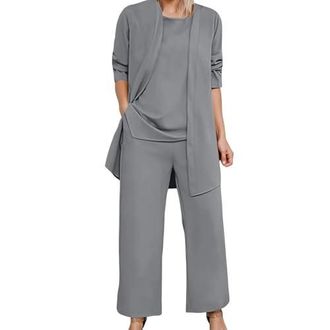 Generic Ensemble de vêtements de détente pour femme, ensemble complet 3 pièces confortable et respirant à manches longues, débardeur, pantalon long, coupe amp
