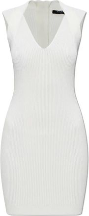 Balmain Femme, Robes, Beige, Taille: 42 FR Ribbed Dress