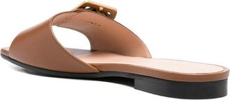 Bally Buckle-Detail Calf Leather Flat - Brown