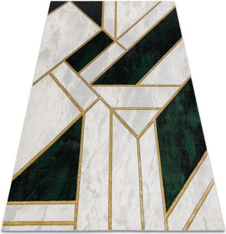 RugsX Exklusiv emerald Teppich 1015 glamour, stilvoll Marmor, geometrisch Flaschengrün / gold green 160x220 cm
