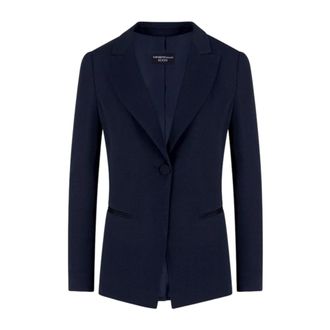 Emporio Armani Femme, Vestes, Bleu, Taille: 48 FR Robe en polyester avec viscose et ac&eacute;tate