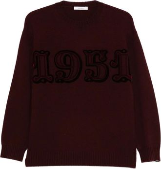 Max Mara Pullover mit aufgestickten Nummern - Rot