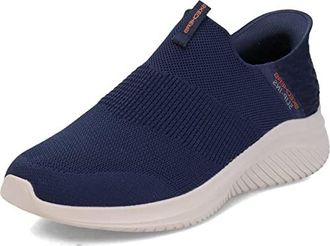 Skechers Homme Ultra Flex 3.0 Smooth Step Sneakers,Sports Shoes, Navy Knit/Trim, 48.5 EU