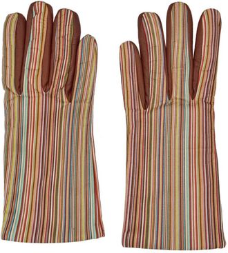 Paul Smith unisex, Accessoires, Multicolore, Taille: M Signature Stripe Leather Gloves