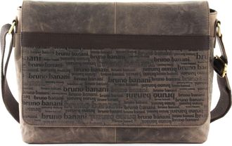 Bruno Banani Umhängetasche ALL OVER Echt Leder Herren, Damen | braun | 020269