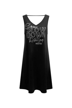 soccx Sommerkleid mit Glitzerstein-Wording