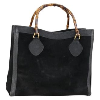 Gucci Pre-owned Wildleder Handtasche - - Pre-owned - Damen - Schwarzk - ONE SIZE