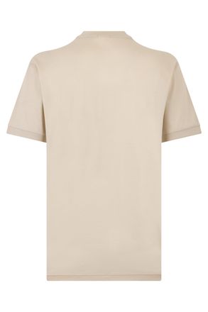 HUGO BOSS Mens T-Shirt With Zip Collar Beige Cotton T-Shirts And Polos